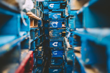 Stack Of Blue Palettes Free Stock Photo - Public Domain Pictures
