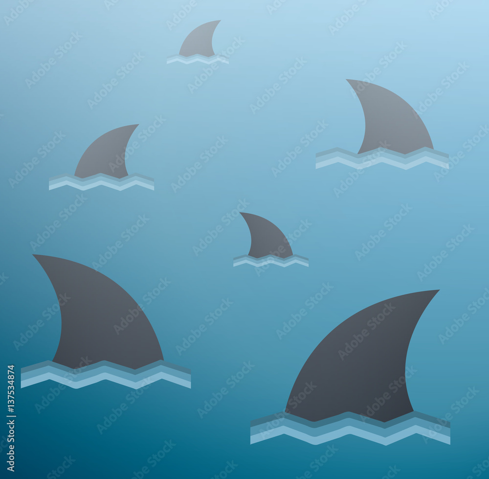 Shark vector illustration and space background Stock Vector | Adobe Stock