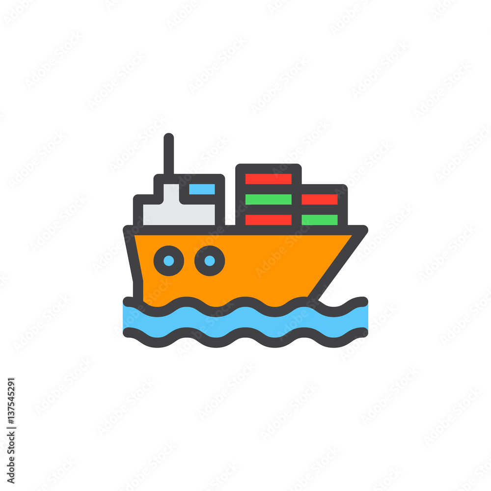 Logistics and transportation of international container cargo ship line ...