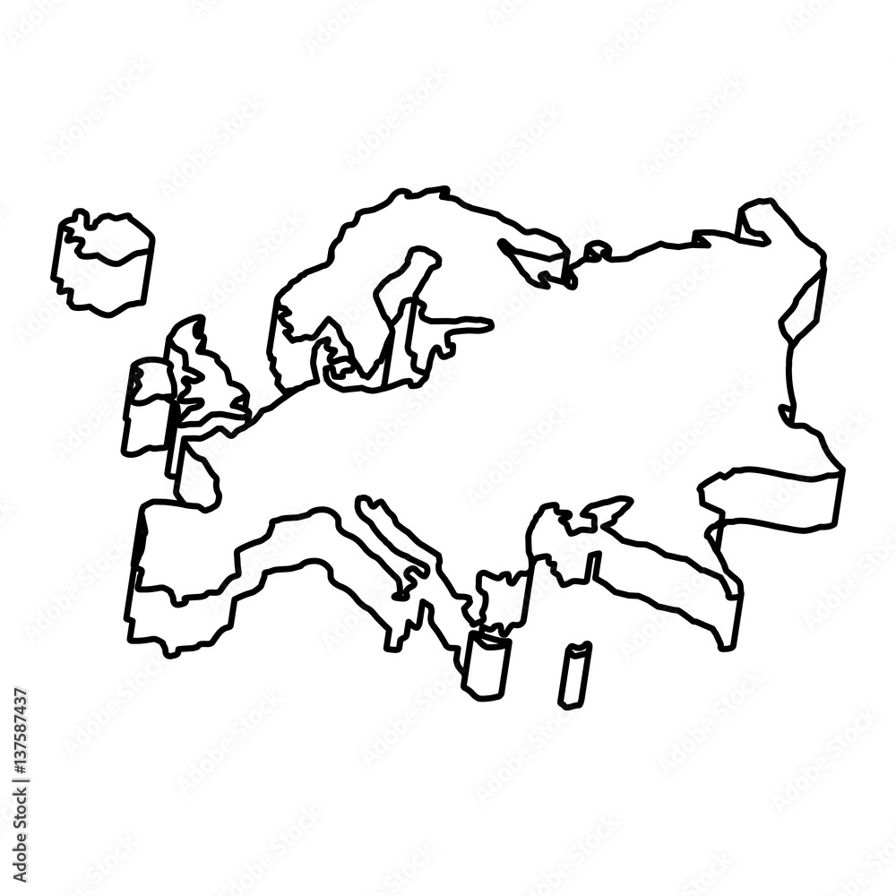 europe map silhouette icon vector illustration design Stock Vector ...