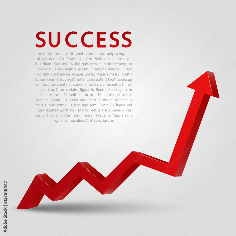 Red Growing Diagram Isolated on White Background Stock Vector | Adobe Stock