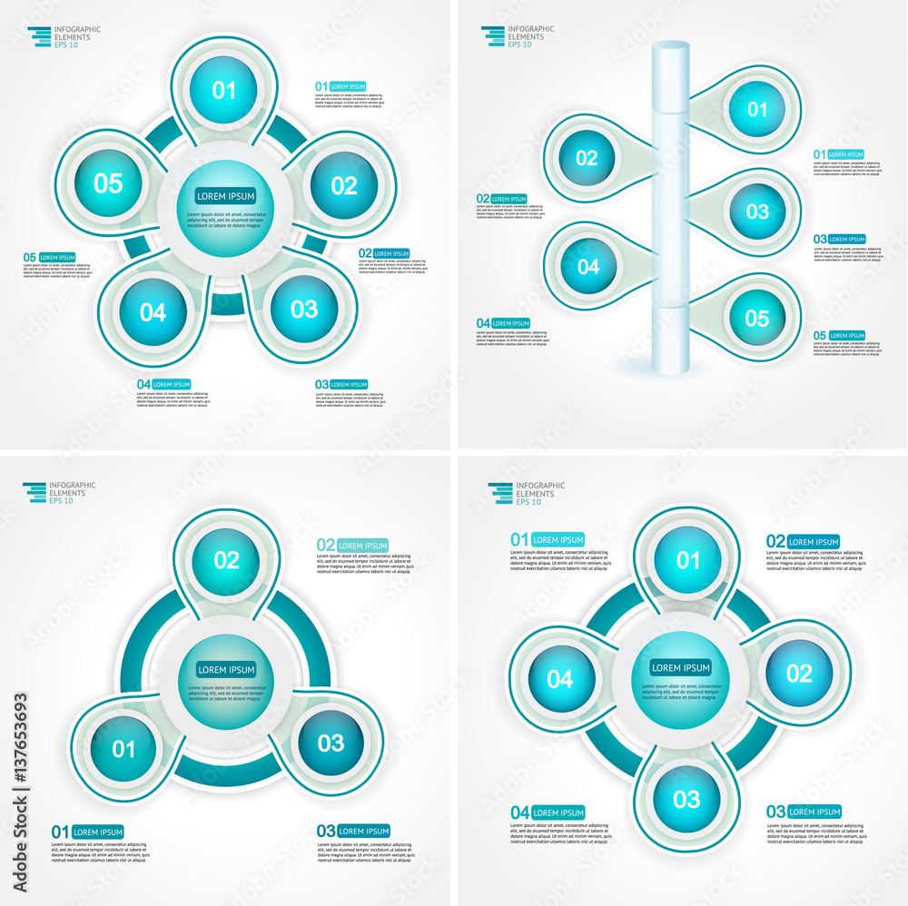 Cycle target process step diagrams collection. Infographic vector ...