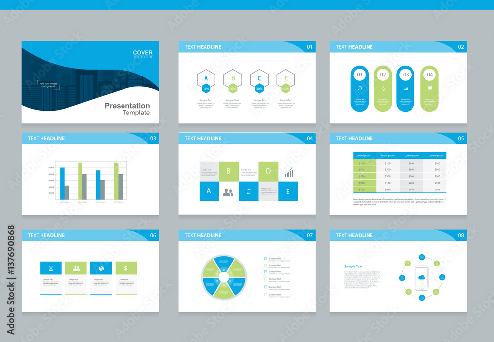 presentation background design template with infographic elements ...