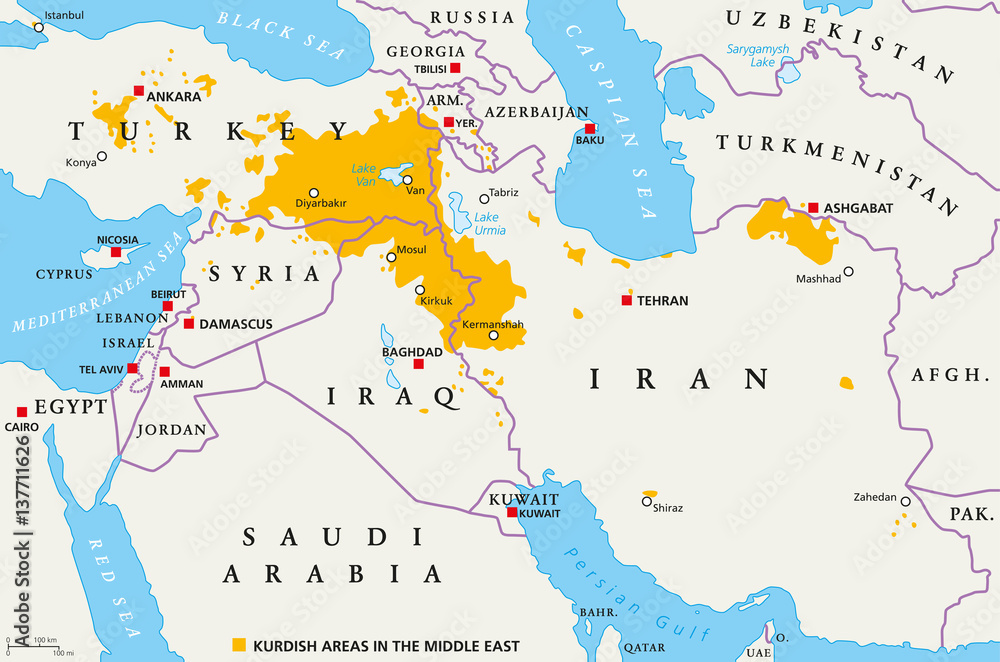 Middle East Map Labeled