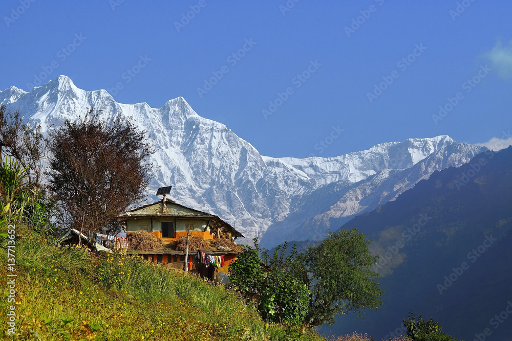 Rural life in Nepal - a nepali traditional house in Muri village in ...