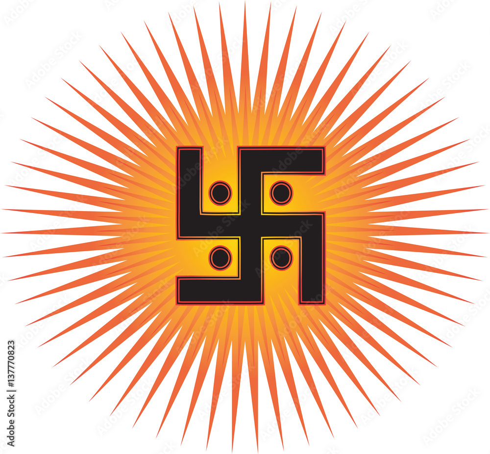 The most important symbol in the religion of Jainism - the Sun Swastika ...