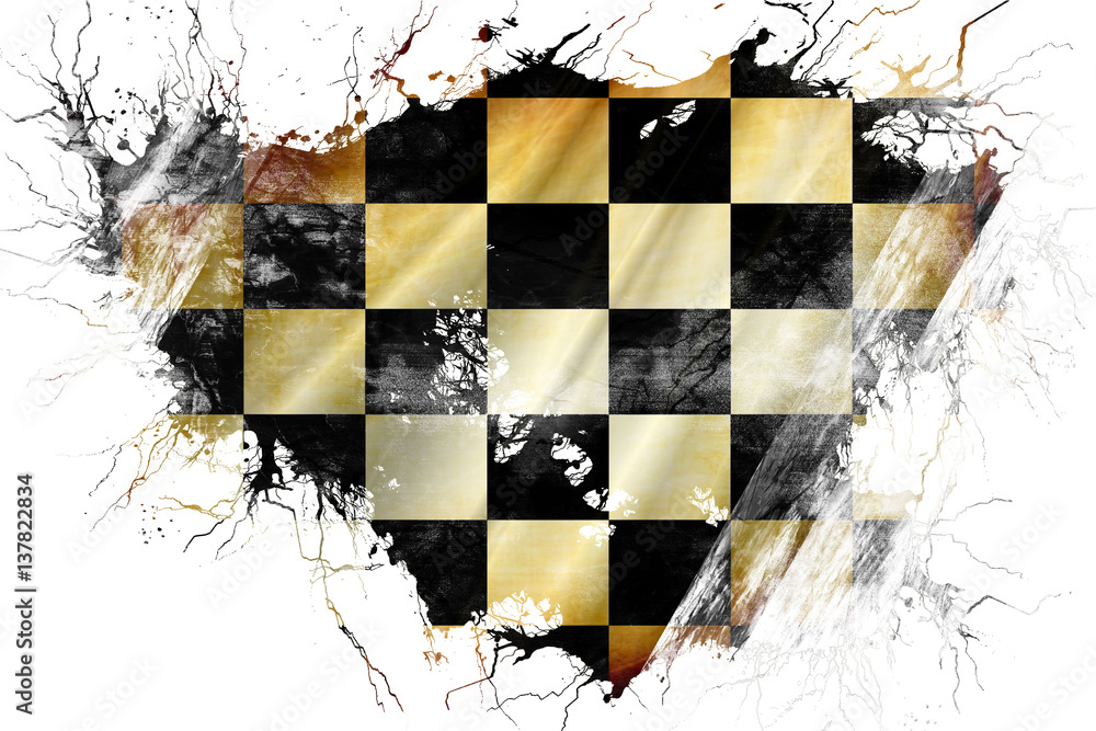 Grunge old chequered racing flag Stock Illustration | Adobe Stock