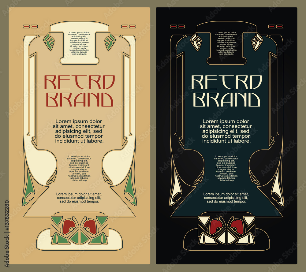 Vintage frame design for labels, banner, sticker and other design ...