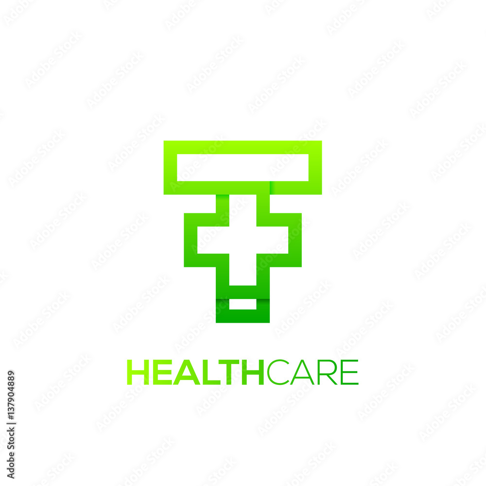 Letter T cross plus logo Green color,Medical healthcare hospital ...