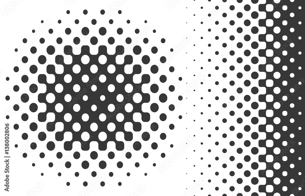 Vector design elements. Linear and radial gradient halftones. Stock ...