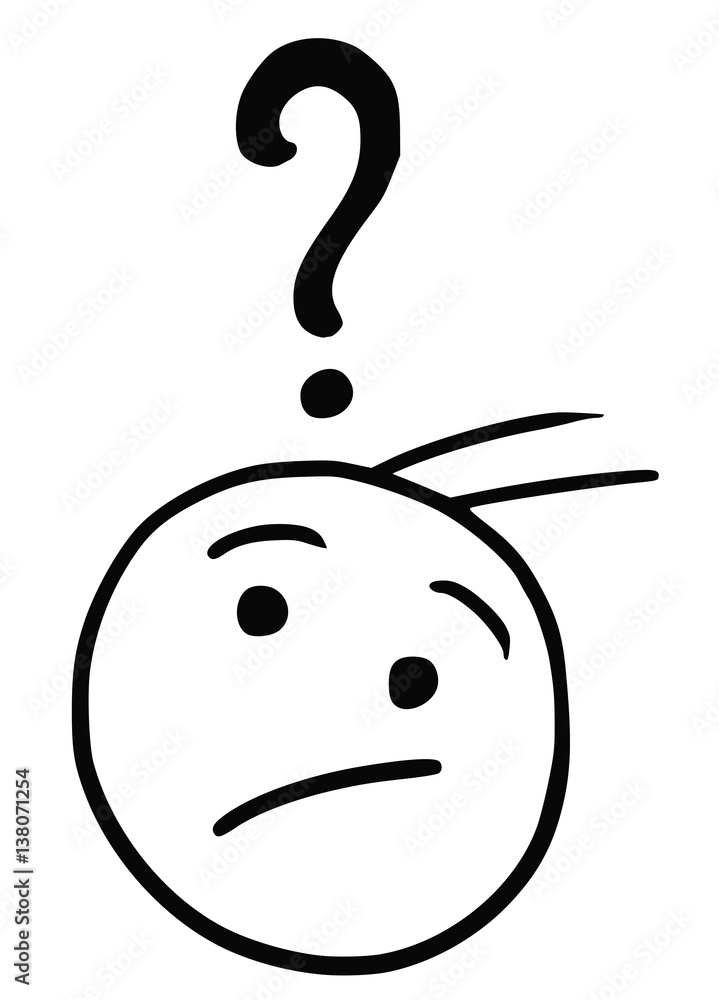 Stickman Cartoon of Male Smiley Face with Question Mark 素材庫向量圖 | Adobe ...