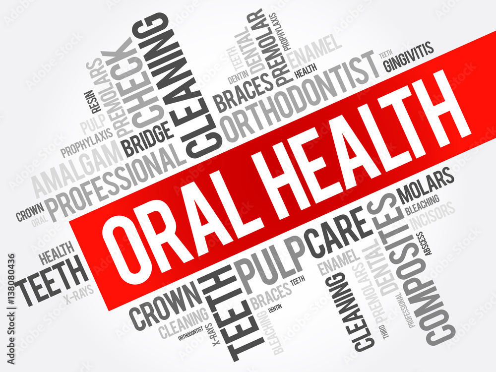 Oral health word cloud collage, dental concept background Stock Vector ...