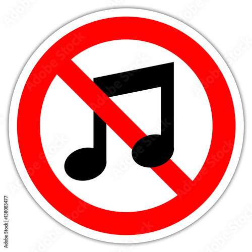 Panneau : Musique interdite Illustration Stock | Adobe Stock