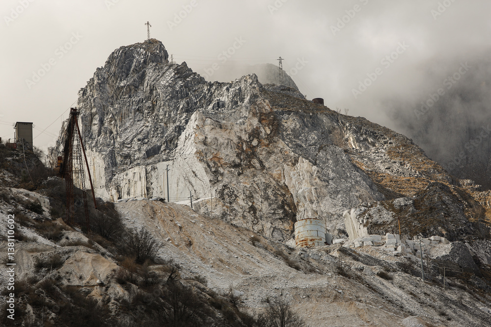 Italien, Toscana, Carrara, Colonnata, Marmor, Steinbruch, Berge ...