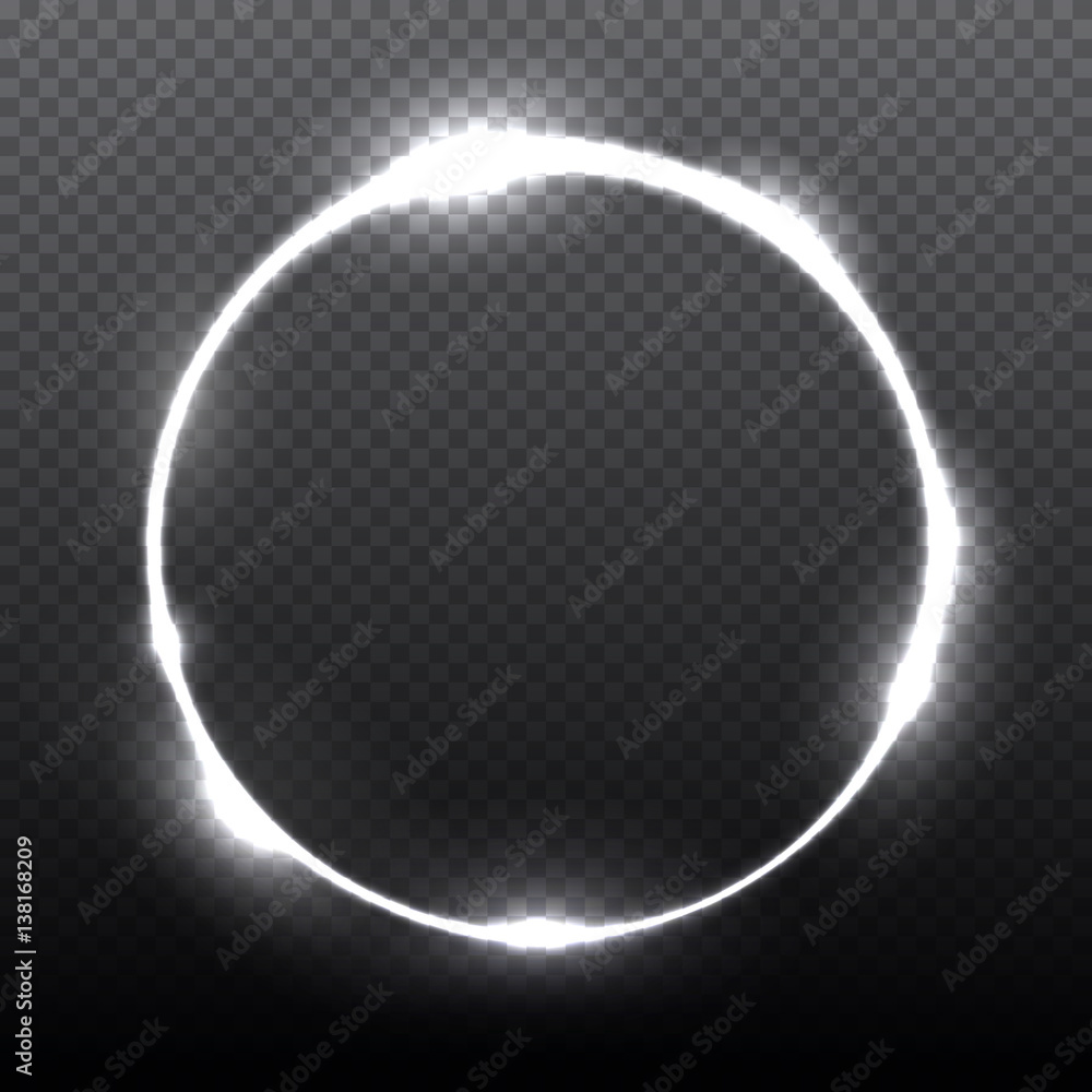 Round shining circle frame isolated on transparent background ...