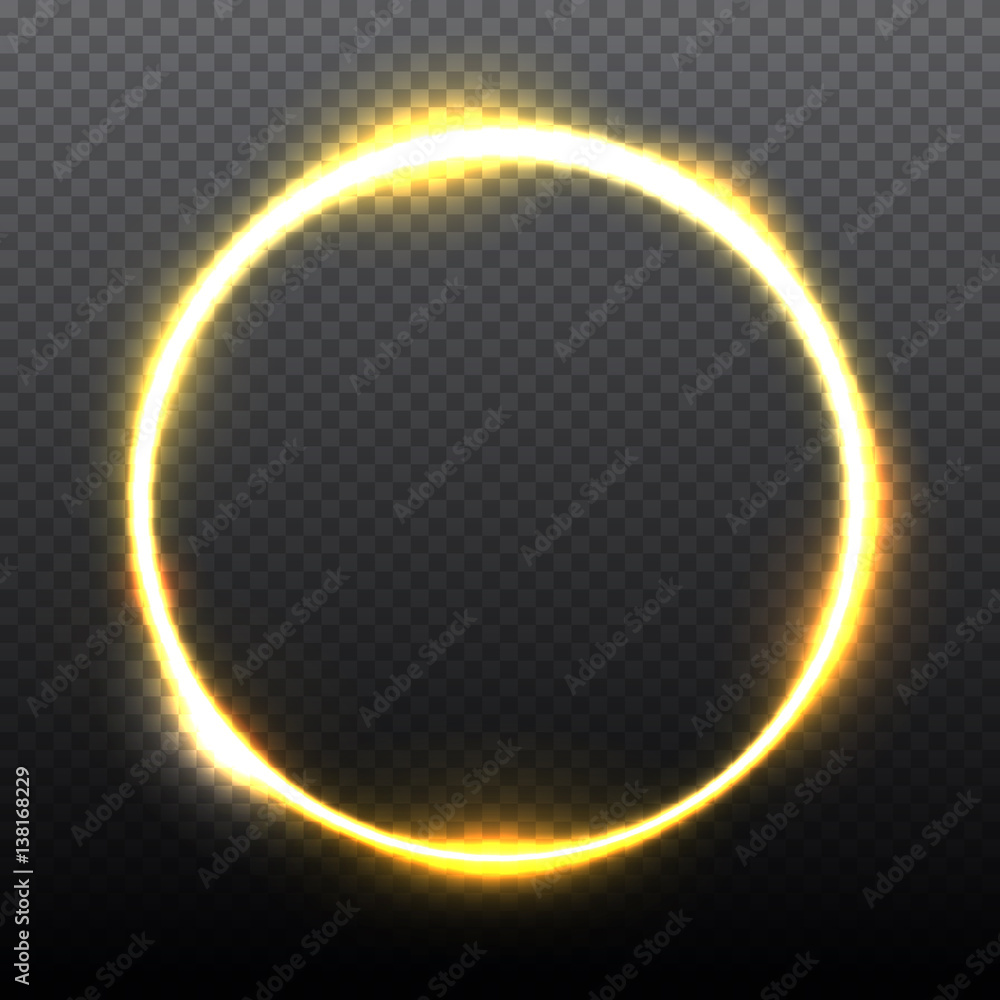 Round shining circle frame isolated on transparent background ...