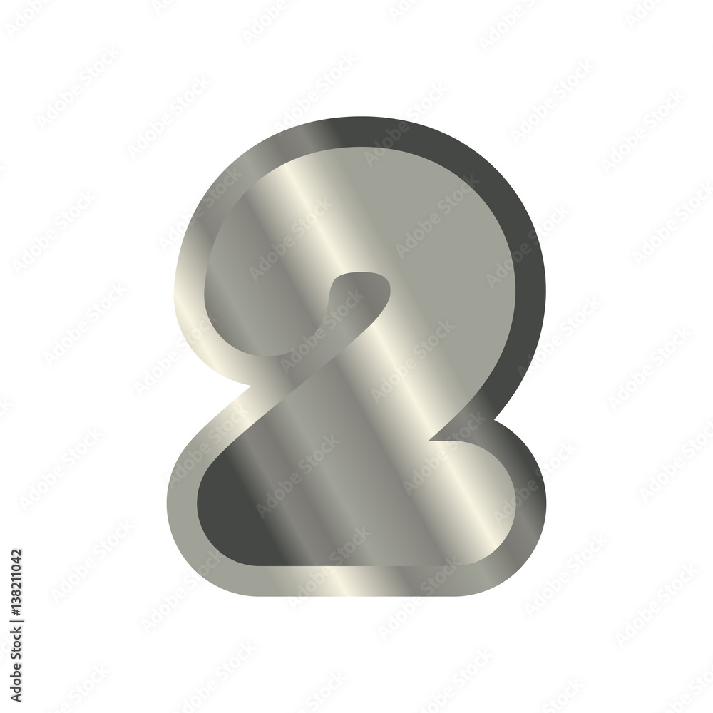 Number 4 steel. Metal font four. Silver alphabet sign. Iron ABC symbol ...