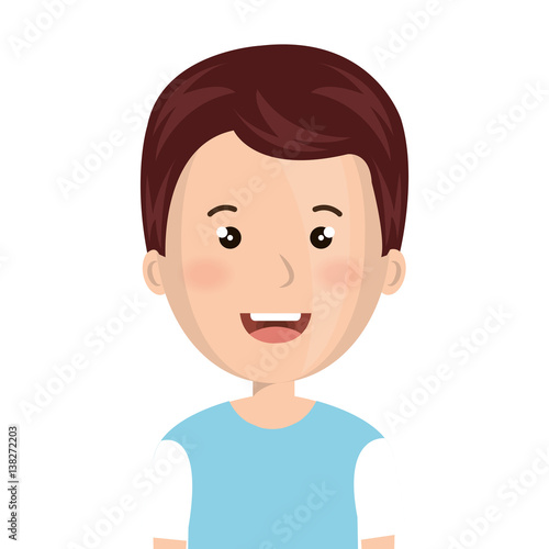 half body cartoon boy with casual clothes vector illustration Stock ...