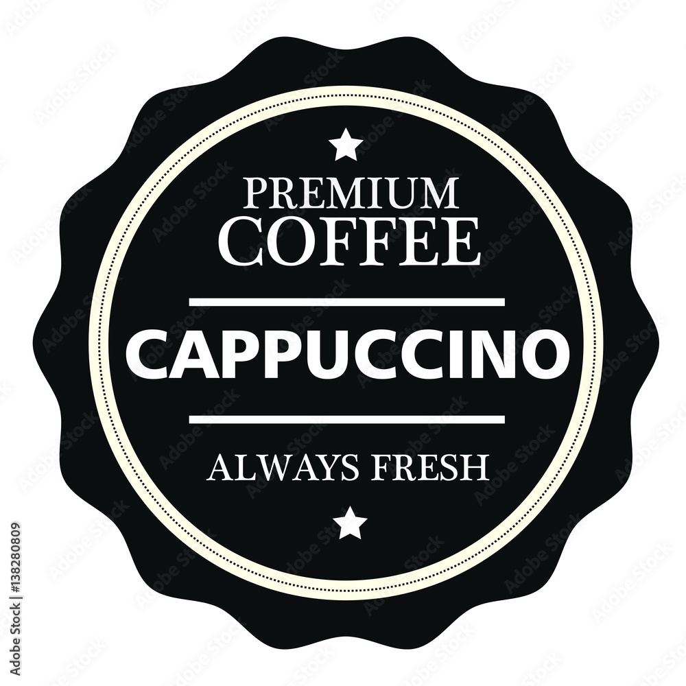 Premium coffee cappuccino stamp.Sign.Seal.Logo Stock Vector | Adobe Stock