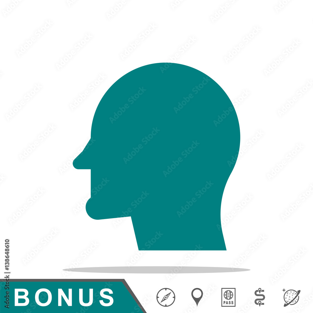 Vector de Stock head profile icon | Adobe Stock