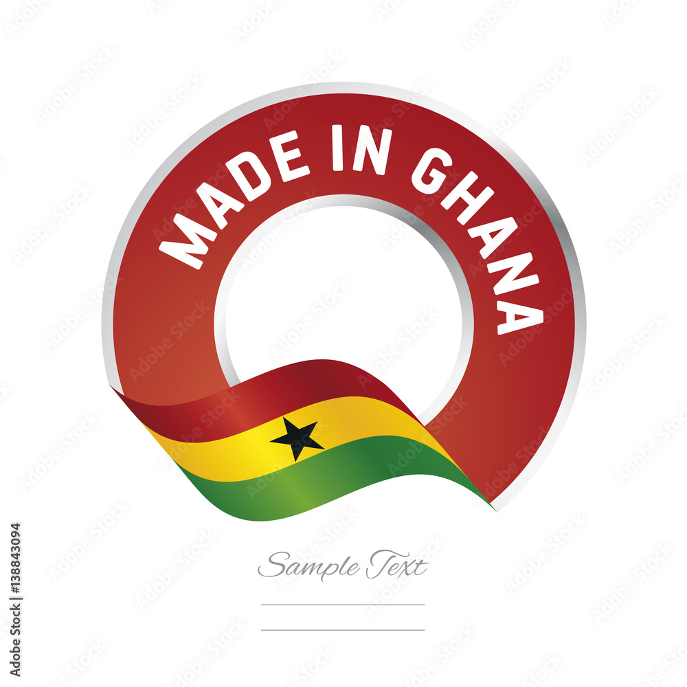 Made in Ghana flag red color label logo icon Stock Vector | Adobe Stock