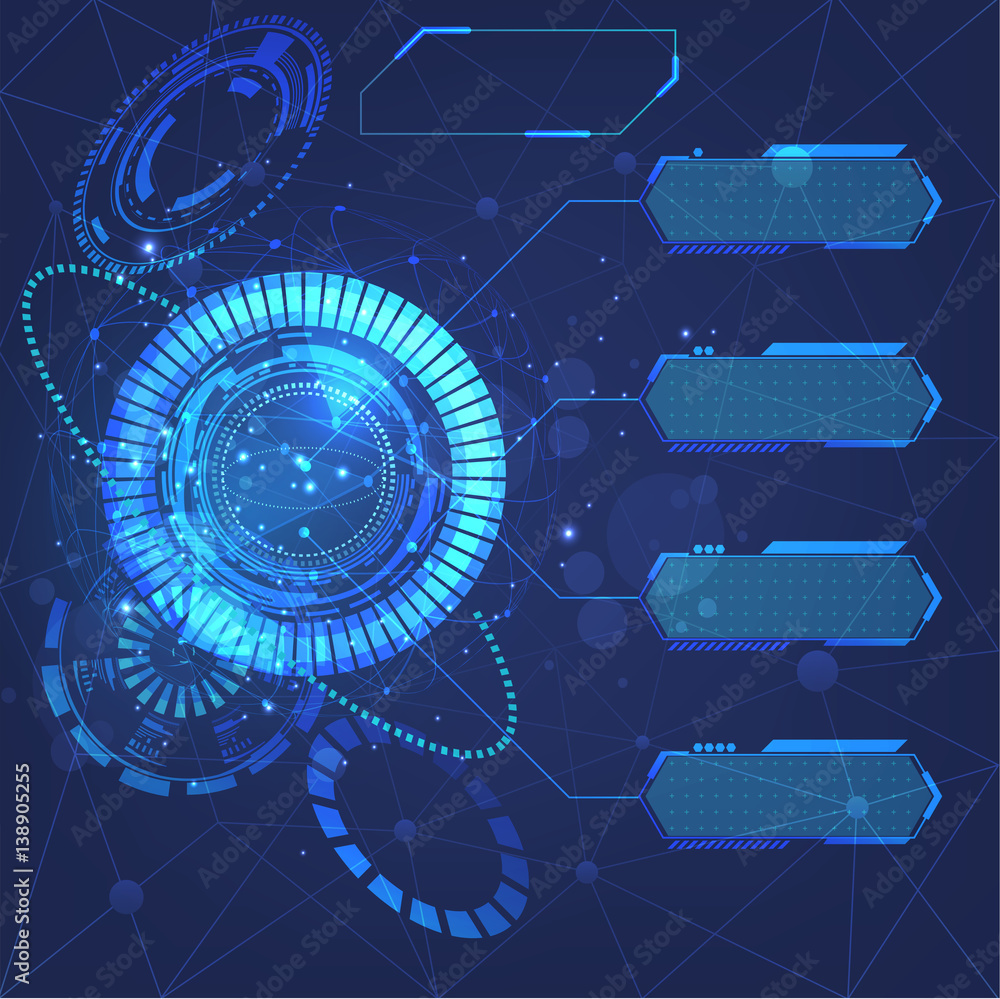Set Ui HUD elements for cyber user interface. Futuristic design game ui ...