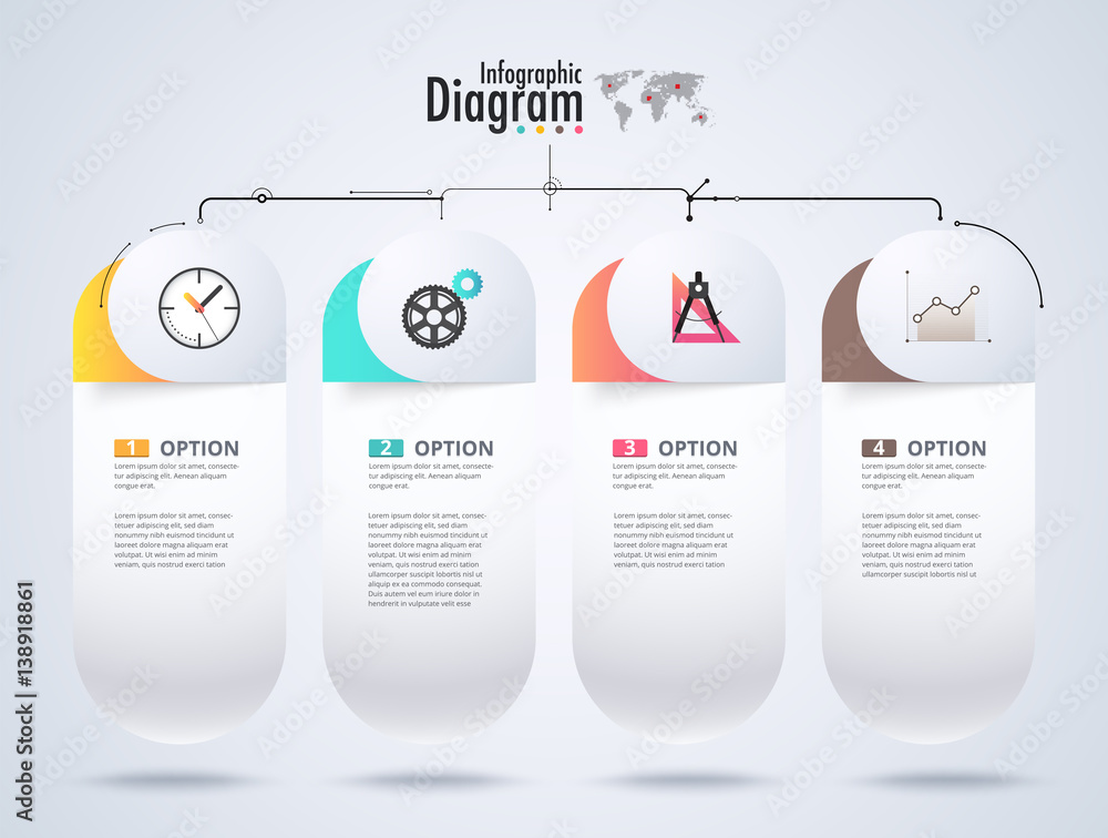 4 Choice of infographic diagram. Diagram flow chart. vector ...