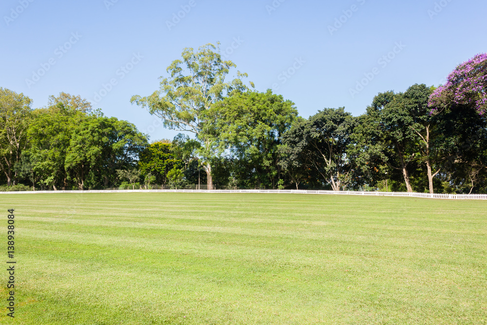 Cricket field outfield boundary fence grounds Stock Photo | Adobe Stock