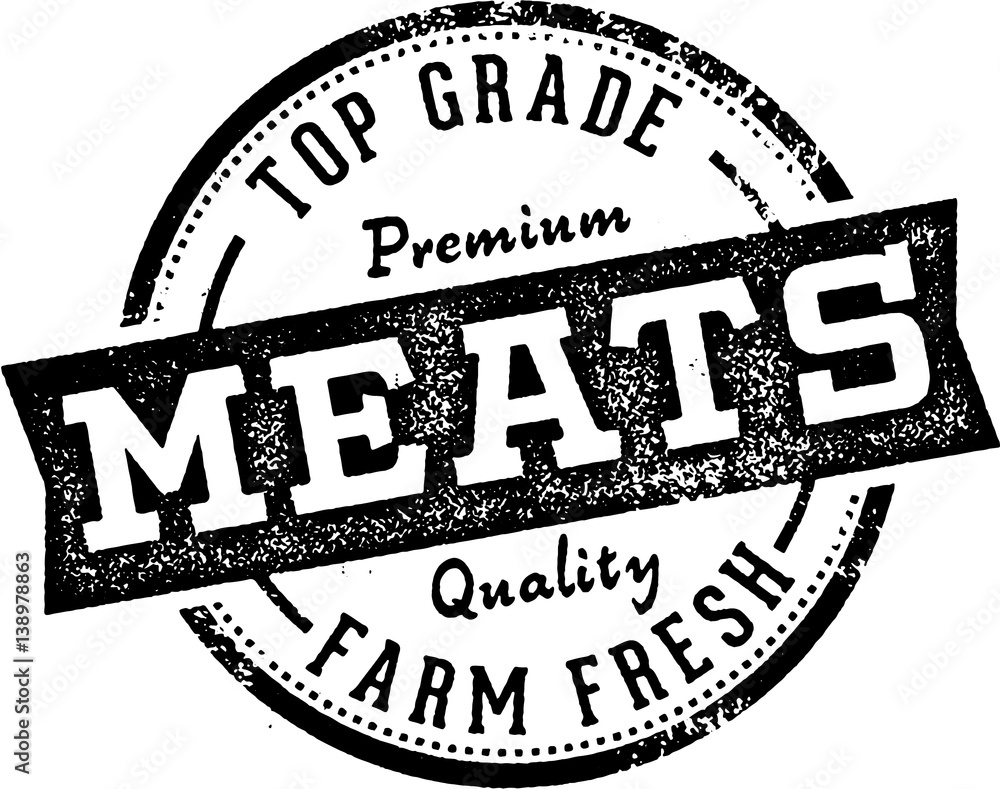 Vintage Meats Butcher Shop Sign Stock Vector | Adobe Stock