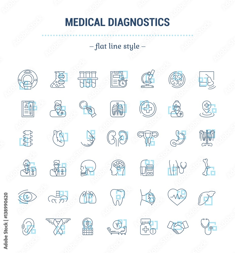 Vector graphic set. Icons in flat, contour, thin and linear design ...