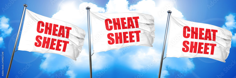 cheat sheet, 3D rendering, triple flags Stock Illustration | Adobe Stock