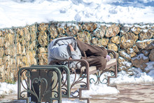 Homeless On Bench Free Stock Photo - Public Domain Pictures