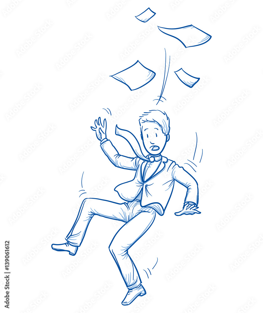 Business man compressed in a fast rocket. Concept for pressure to ...