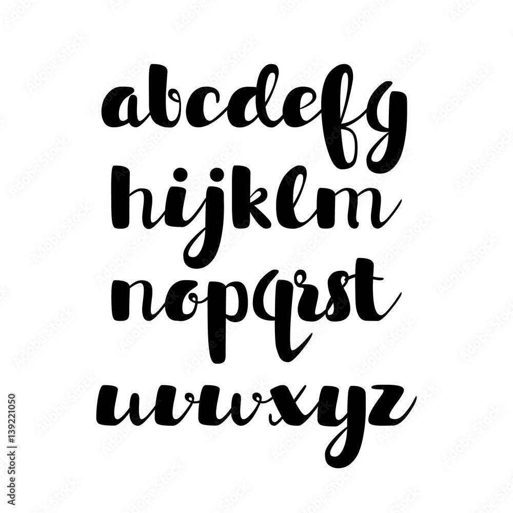 Latin alphabet, lowercase letters. Cursive. Font. Stock Vector | Adobe ...
