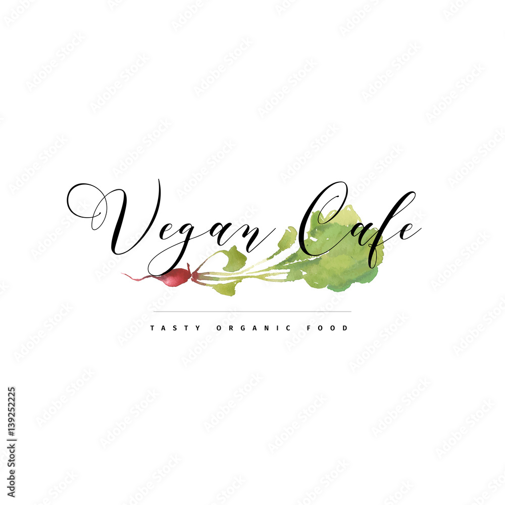 Vector logo design template and emblem made with watercolour - badge ...