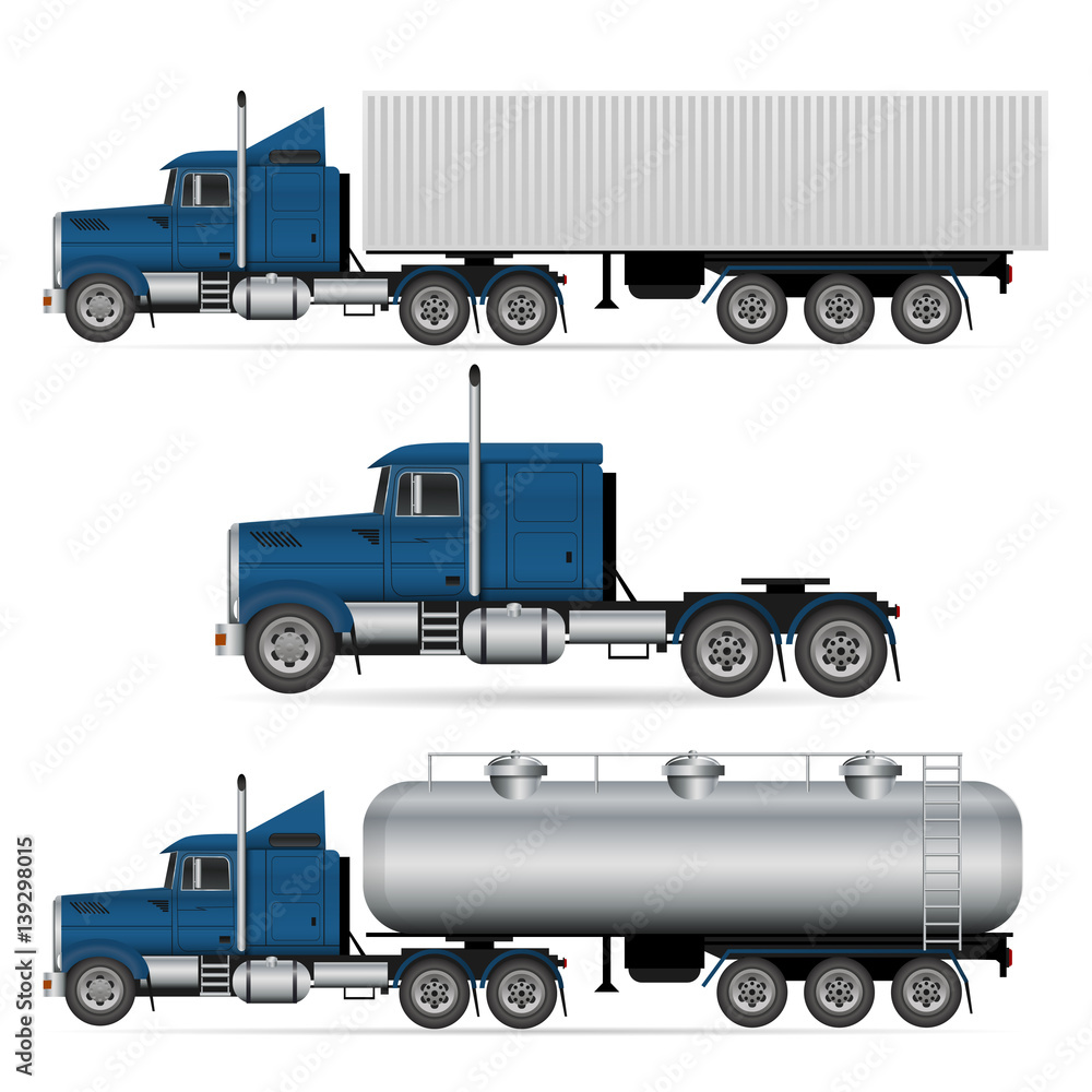 Cargo container truck template on white background eps 10 vector Stock ...