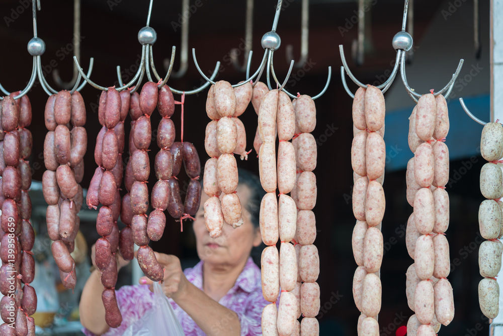 Northeast thai sausage (Thai call " Mum " ) is a traditional food of ...