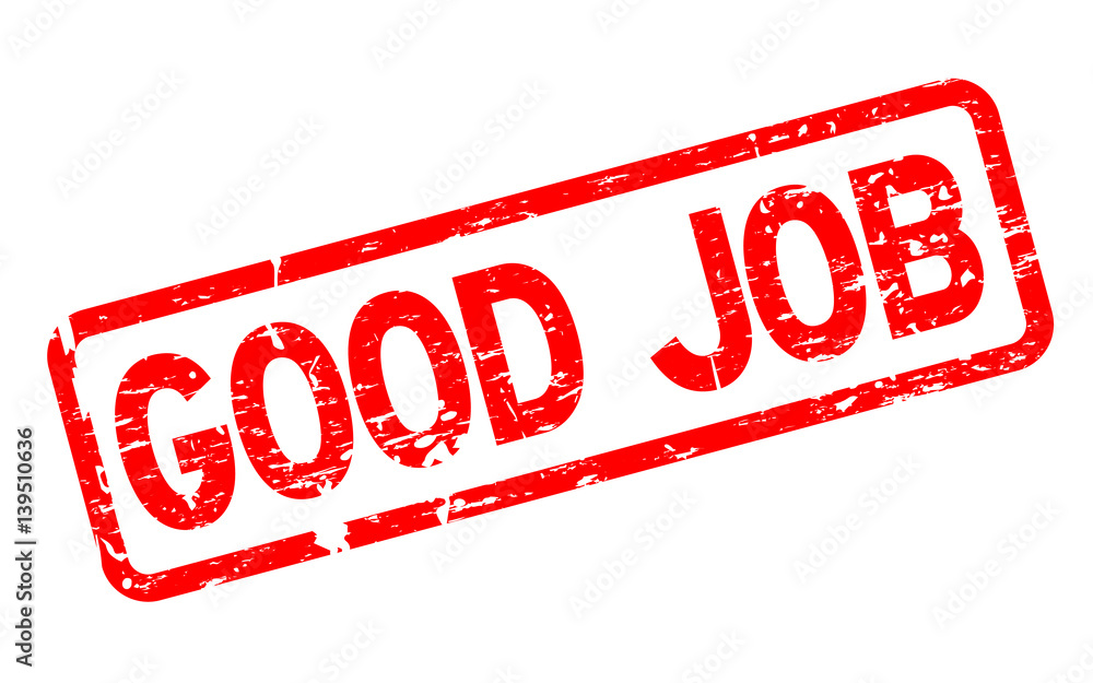 Grunge red good job square rubber seal stamp Stock Vector | Adobe Stock