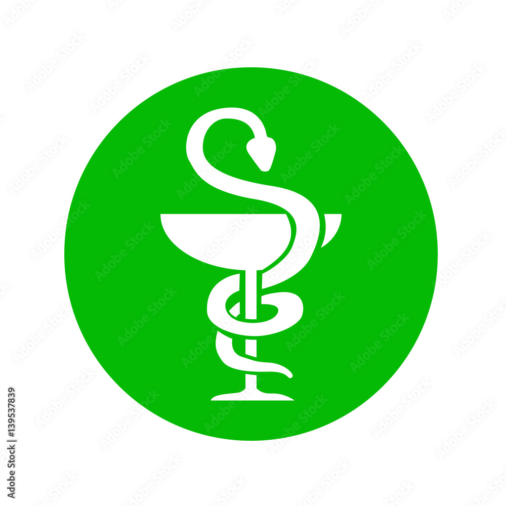 Icono plano simbolo farmacia en circulo verde 素材庫向量圖 | Adobe Stock