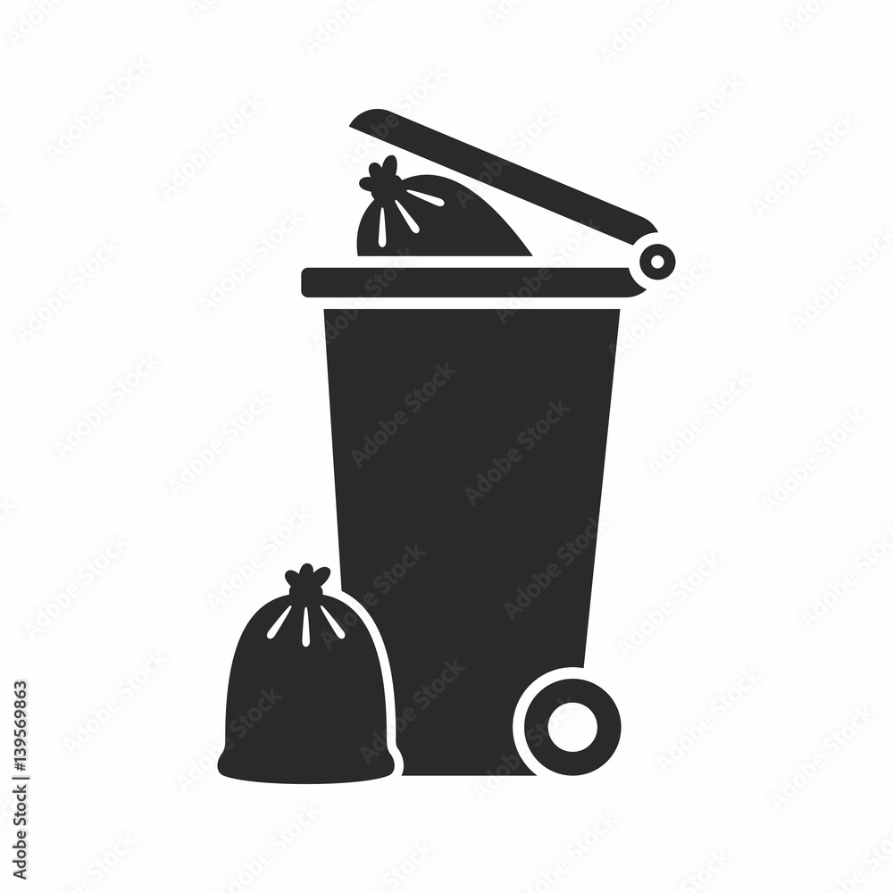 Full wheelie bin icon Stock Vector | Adobe Stock