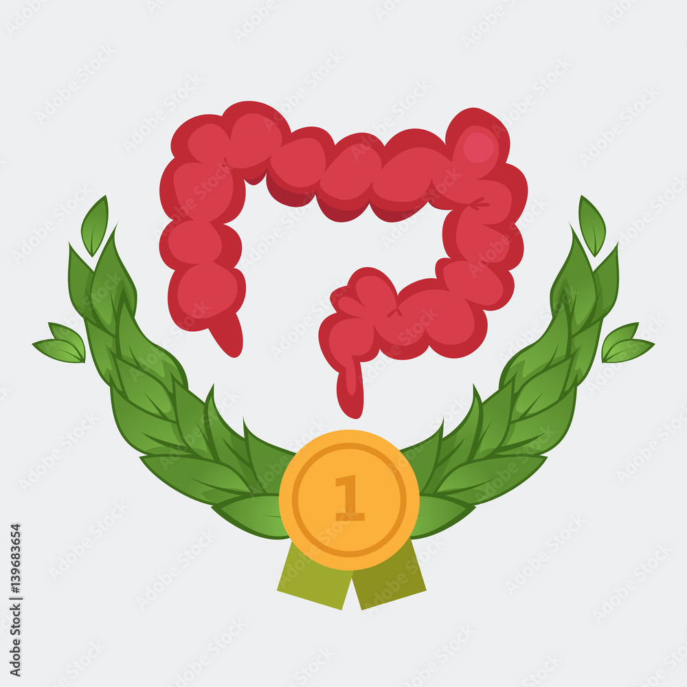 Large intestine vector illustration Stock Vector | Adobe Stock