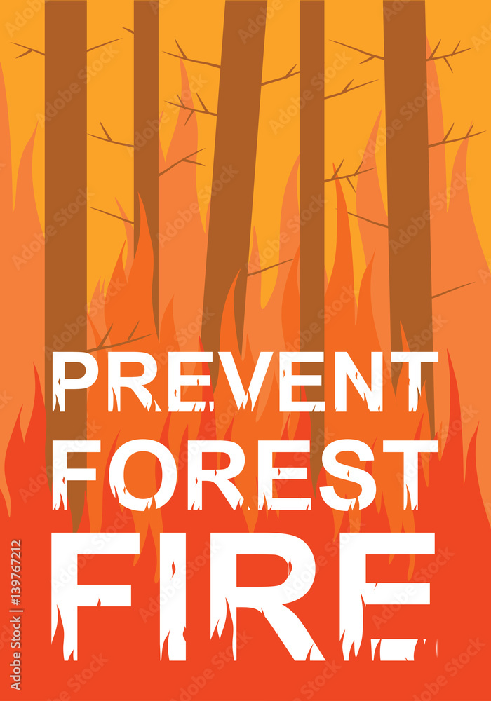 Prevent forest fire poster Stock Vector | Adobe Stock