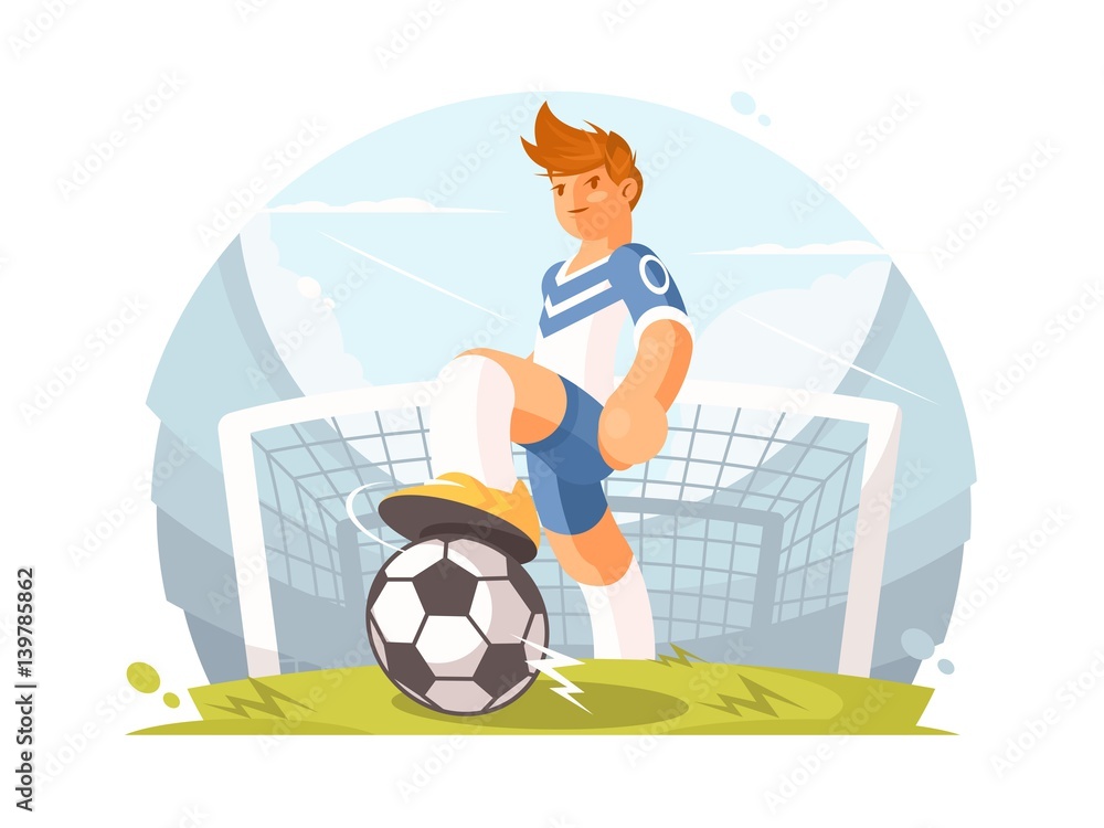 Cartoon character football player Stock Vector | Adobe Stock