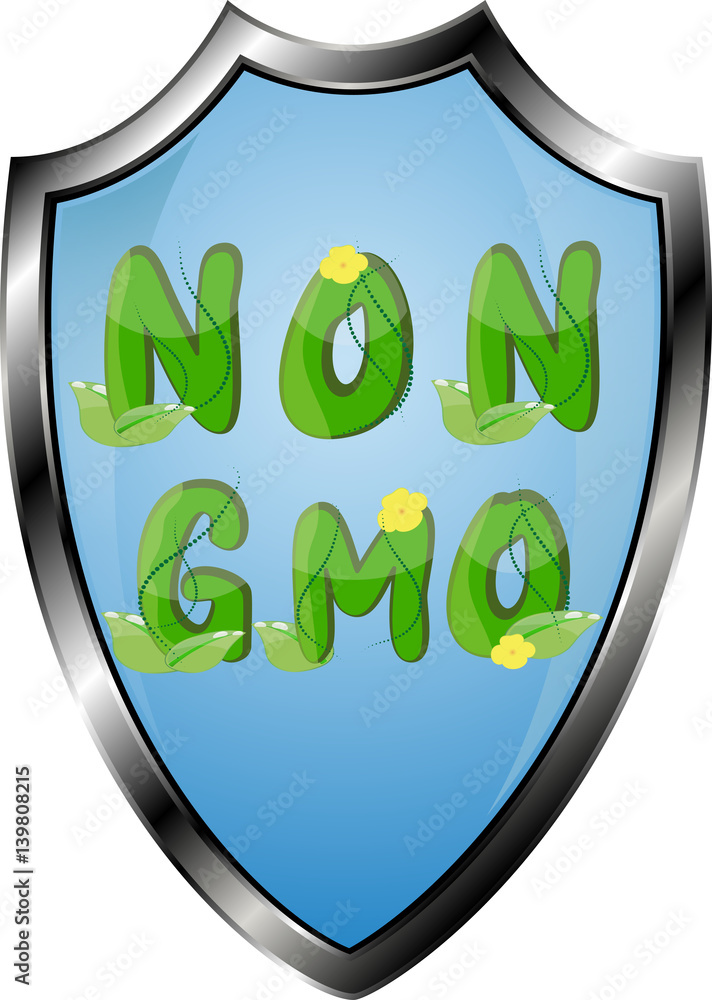 Non GMO or GMO free labels logos to indicate non genetically modified ...