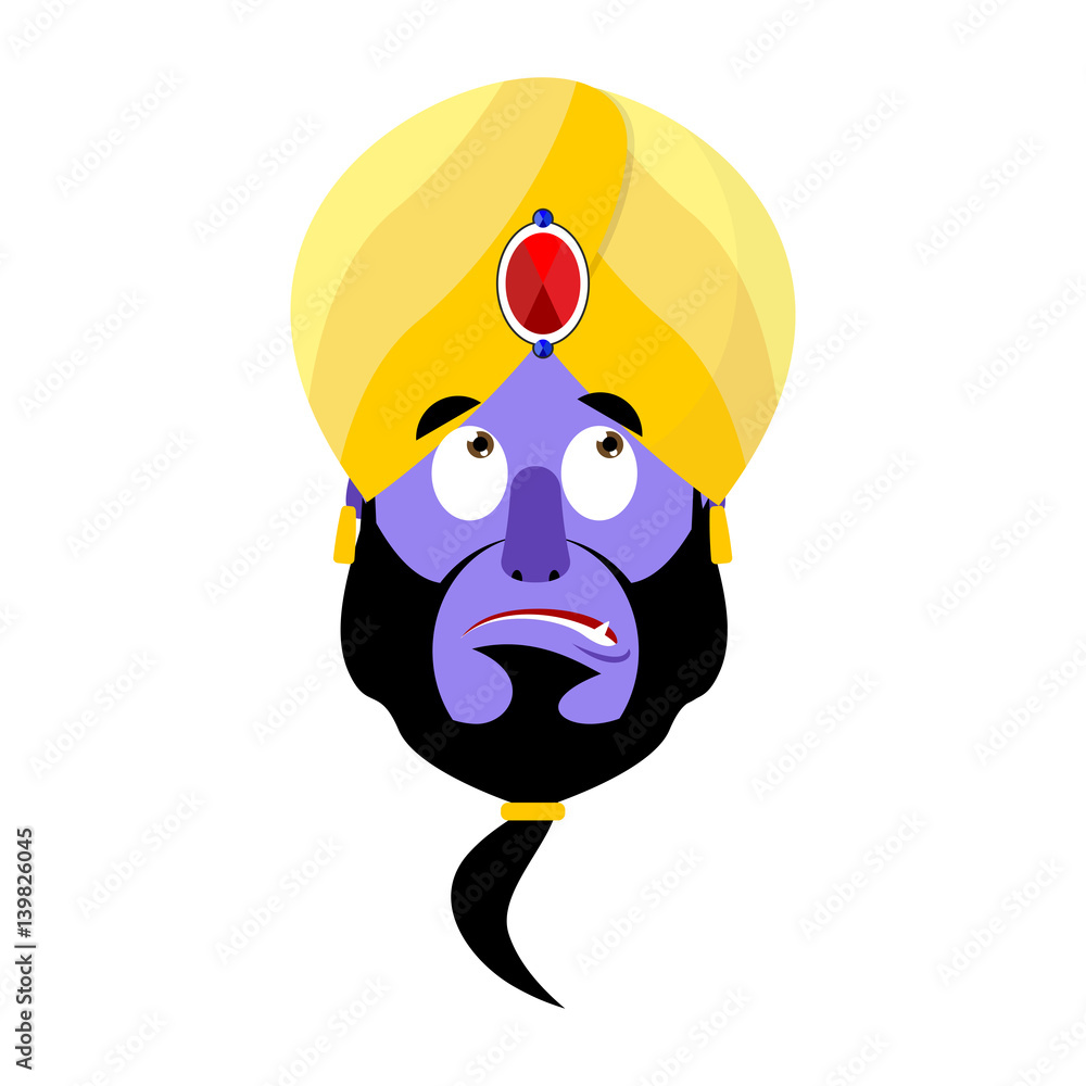 Genie Surprised Emoji. Magic ghost astonished emotion. Arabic magic ...