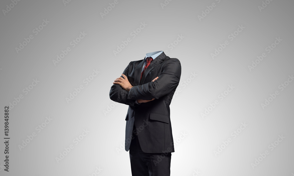 Businessman without head Stock Photo | Adobe Stock