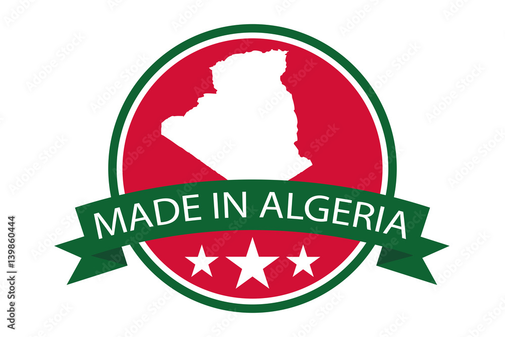 Made in Algeria round logo, vector Stock Vector | Adobe Stock