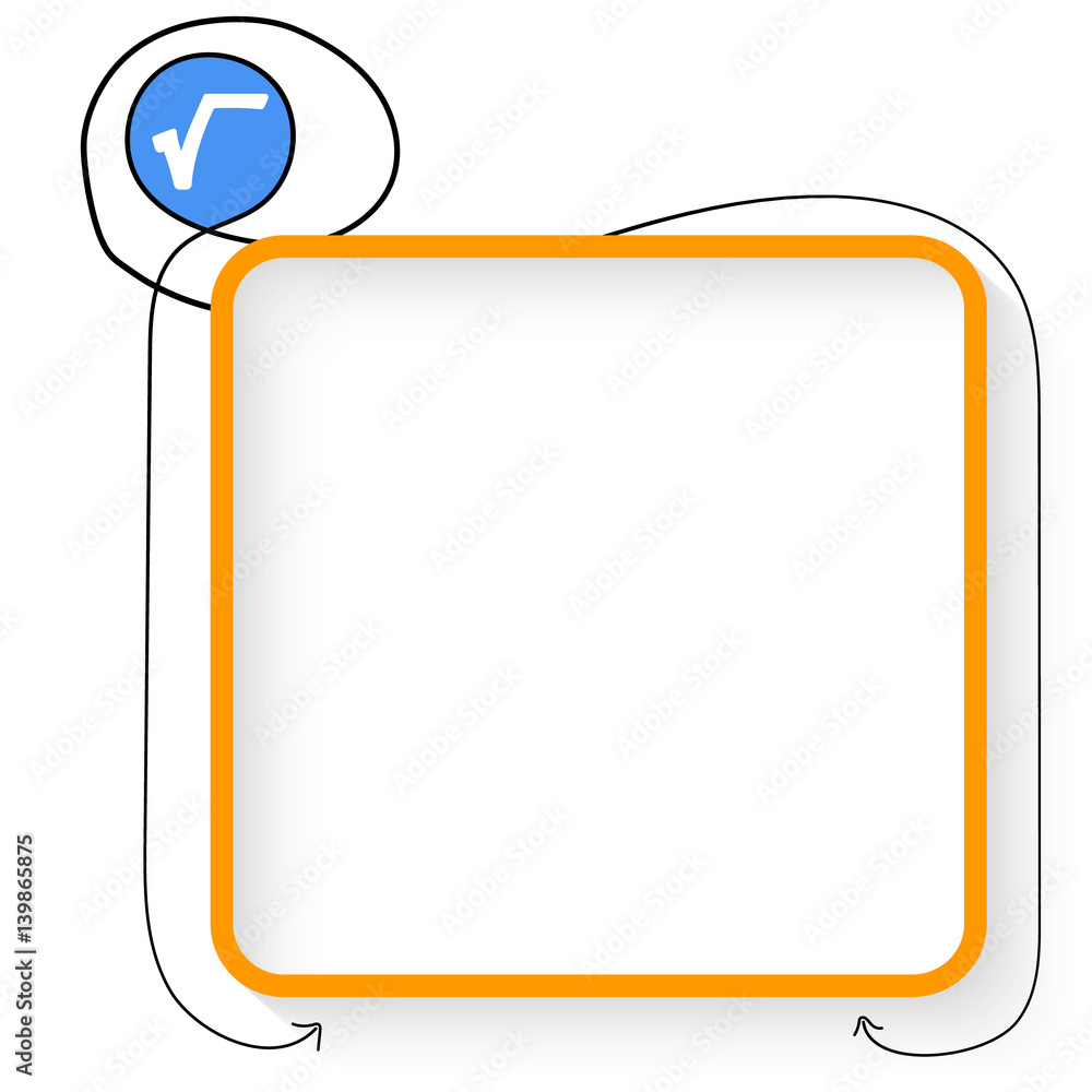 A yellow text box and square root symbol Stock Vector | Adobe Stock