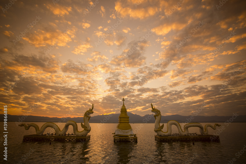 THAILAND PHAYAO LAKE PHAYANAK NAGA STATUE Stock Photo | Adobe Stock