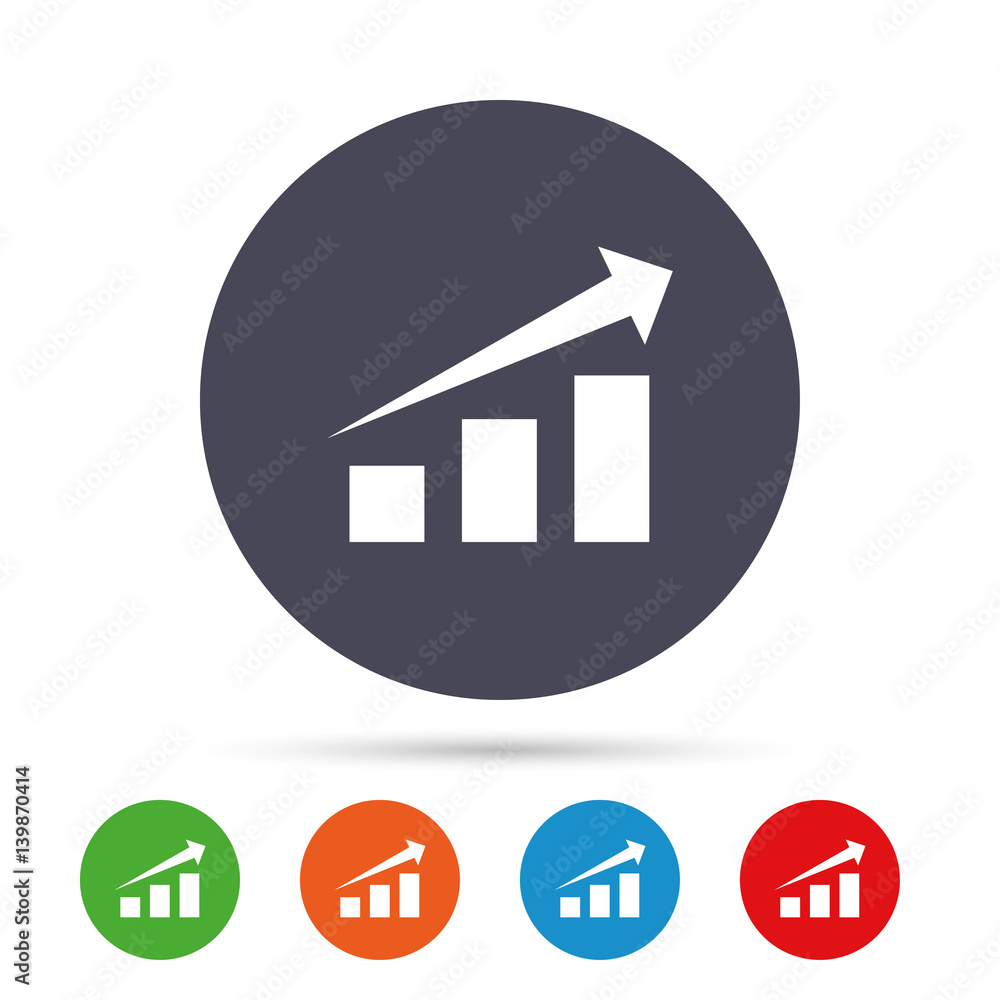 Chart with arrow sign. Success diagram symbol. Stock Vector | Adobe Stock